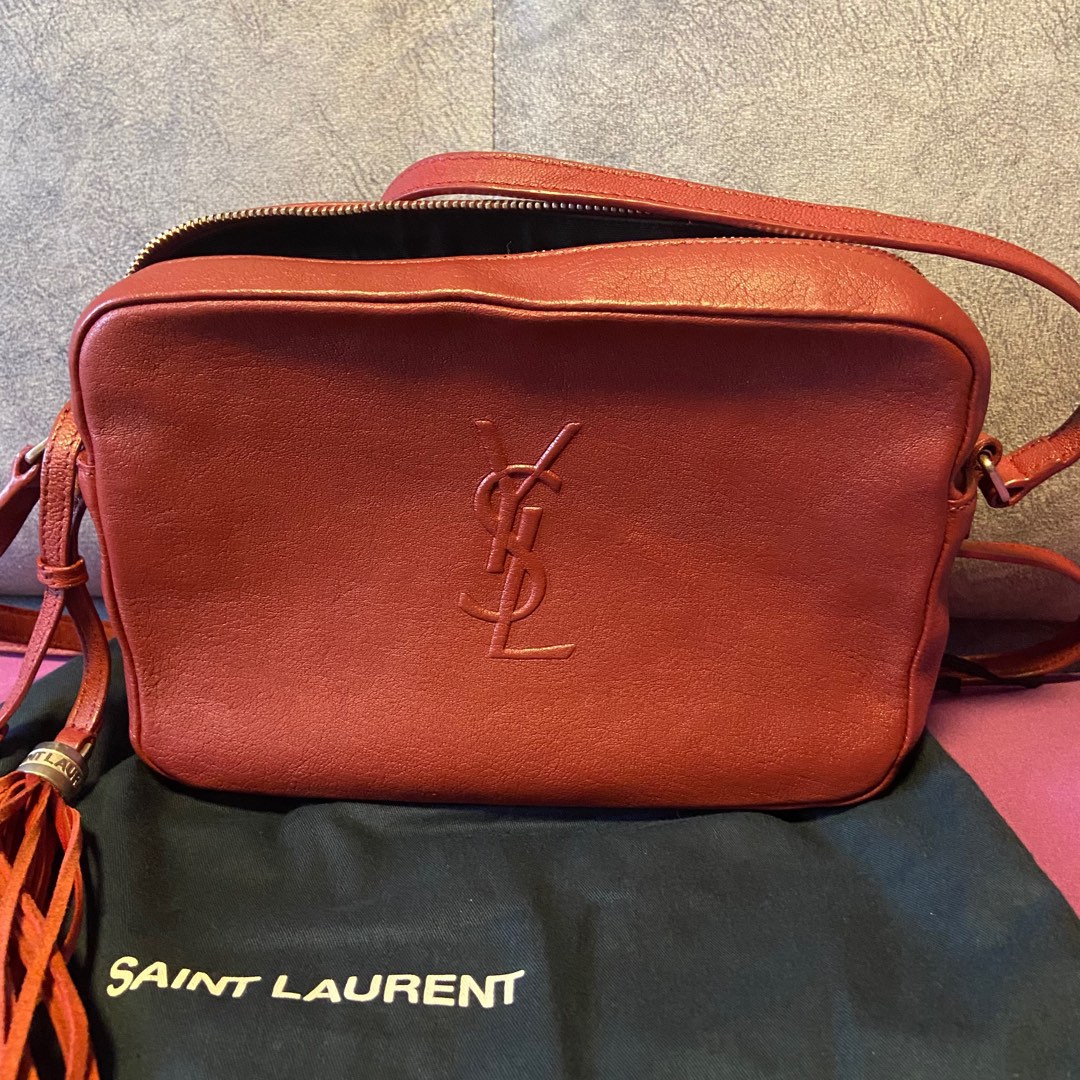 YSL CAMERA BAG IN RED smooth leather , Luxury, Bags & Wallets on Carousell