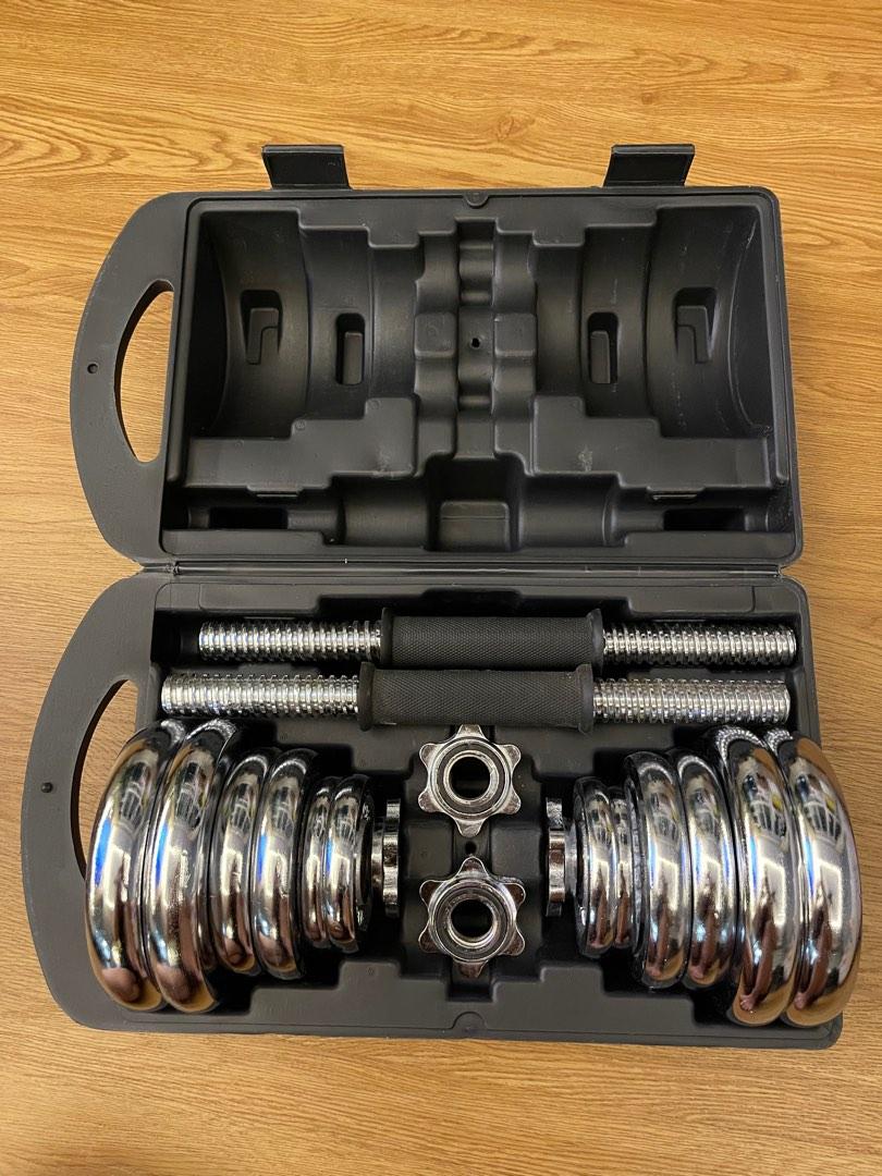 20KG Chrome Dumbbell set, Sports Equipment, Exercise & Fitness, Weights ...