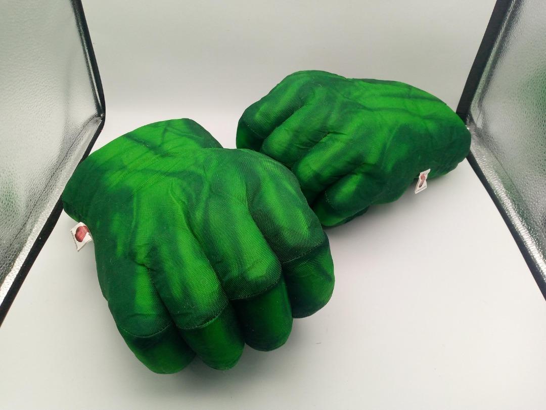 2 Pc Set HULK Smash Hands Soft Plush Gloves Incredible Hulk Green Big ...