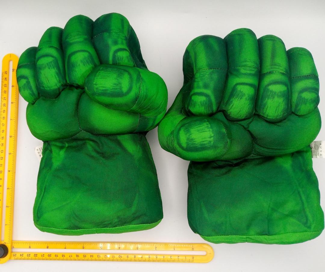 2 Pc Set HULK Smash Hands Soft Plush Gloves Incredible Hulk Green Big ...