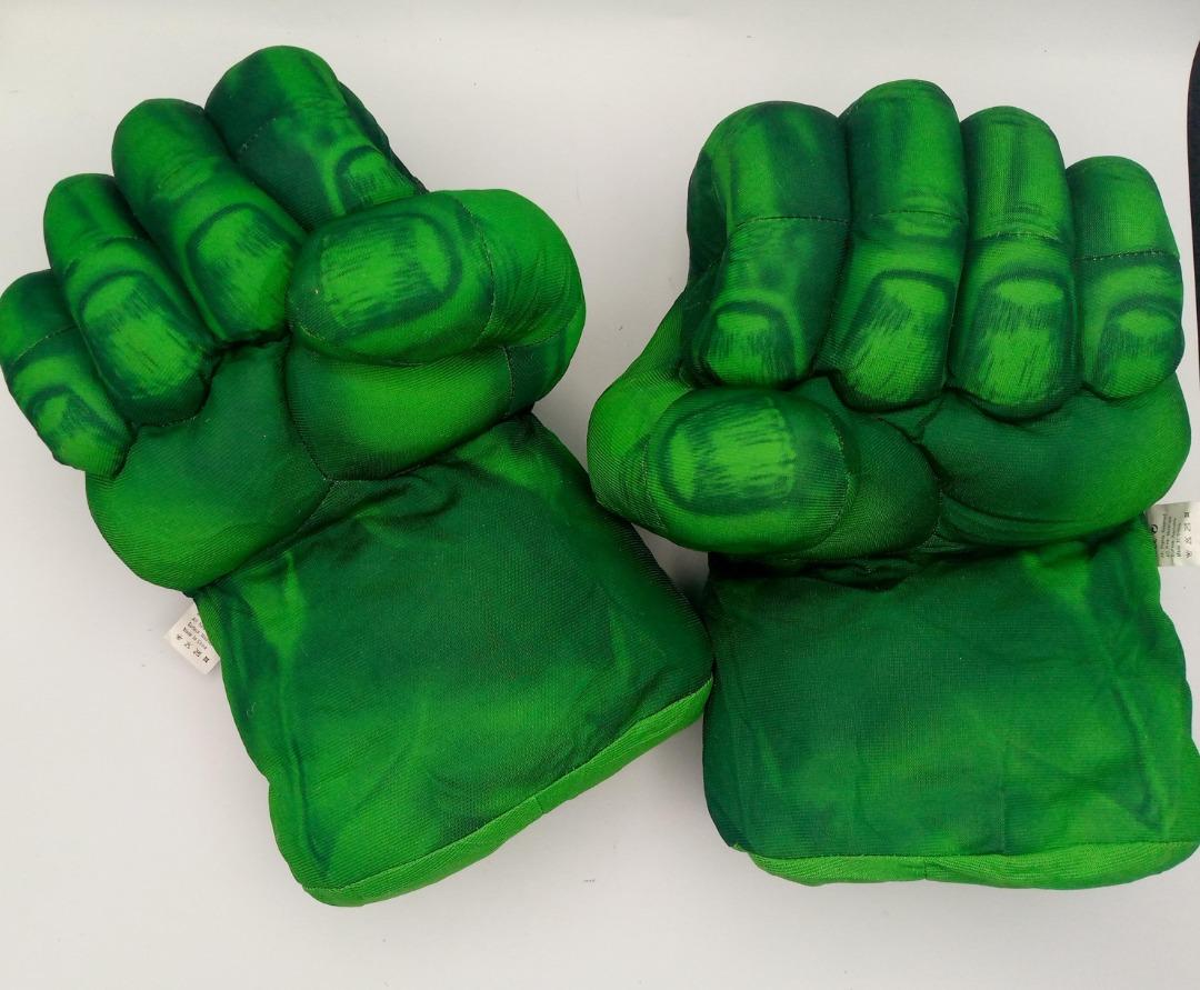 2 Pc Set HULK Smash Hands Soft Plush Gloves Incredible Hulk Green Big ...
