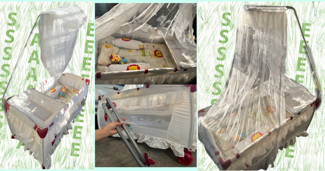 3 in 1 playpen crib rocker, Babies & Kids, Baby Nursery & Kids ...