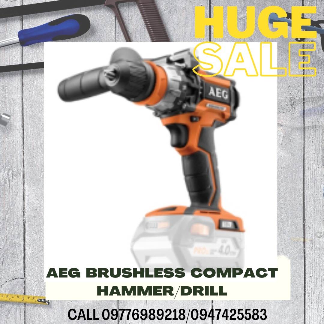AEG BRUSHLESS COMPACT HAMMER/DRILL, Commercial & Industrial, Construction Tools & Equipment on ...