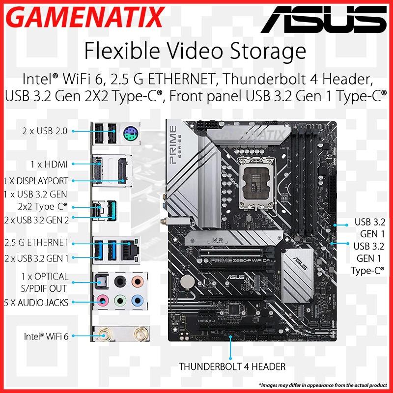 ASUS Prime Z690-P WiFi D4 Intel Z690 LGA 1700 ATX motherboard PCIe 5.0 ...