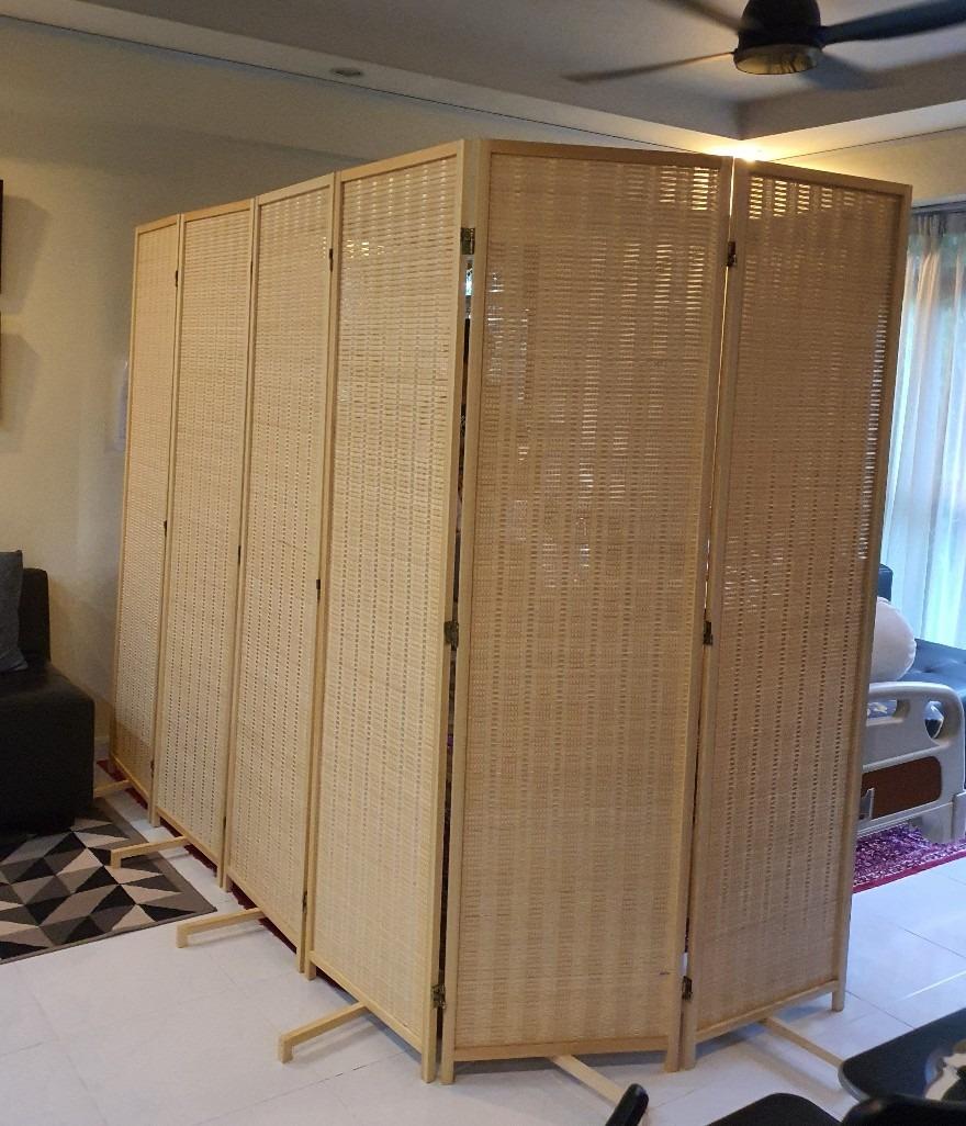 Bamboo Room Partition | Folding Divider Screen Panels (Available in 3 ...
