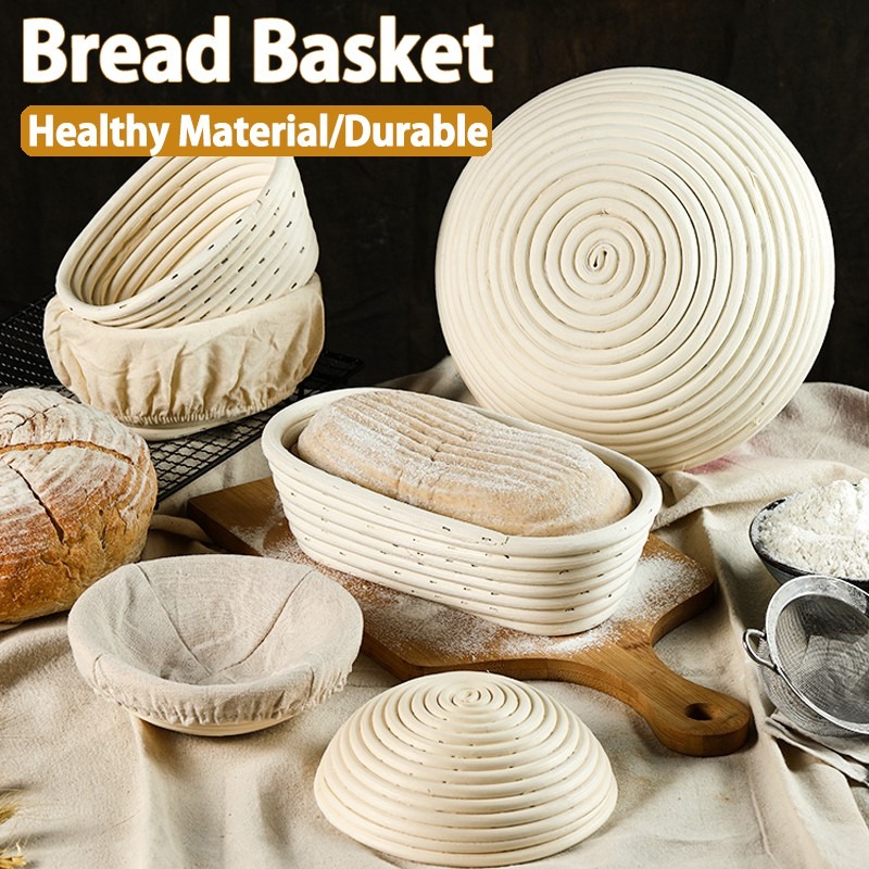 Banneton/Sourdough Bread Proofing Basket With Cloth Liner Round /Oval ...