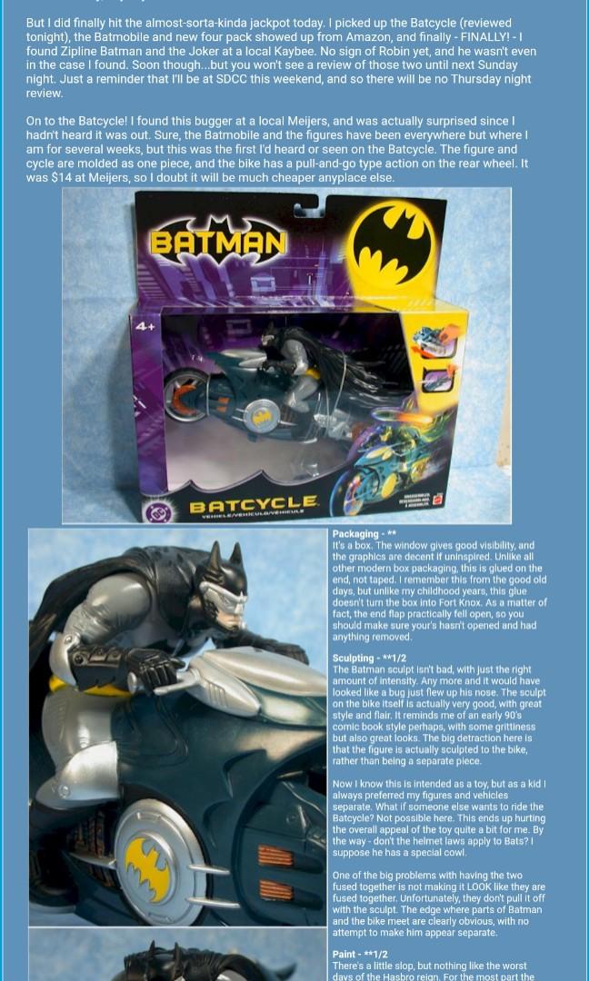 Batman Batcycle Mattel, Hobbies & Toys, Toys & Games on Carousell