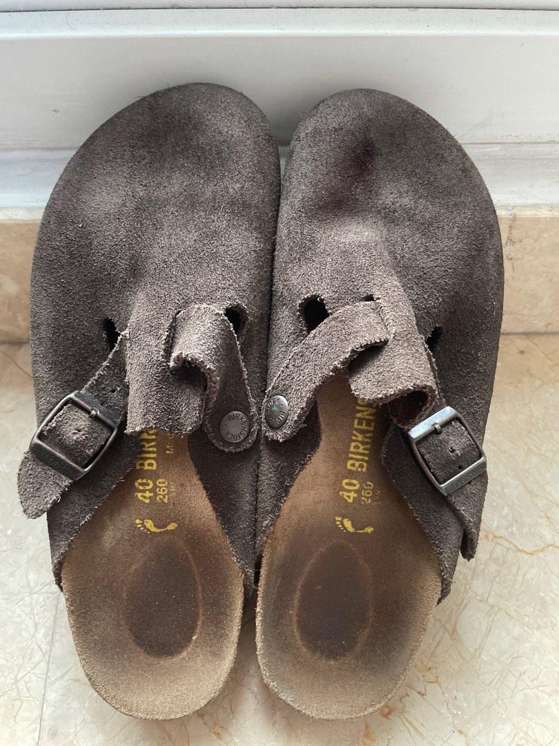 Birkenstock Suede Clogs Mocha, Men's Fashion, Footwear, Flipflops and ...