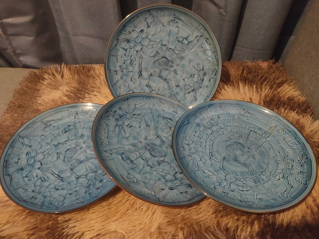 Blue Double Phoenix Deco Plates, Furniture & Home Living, Home Decor ...
