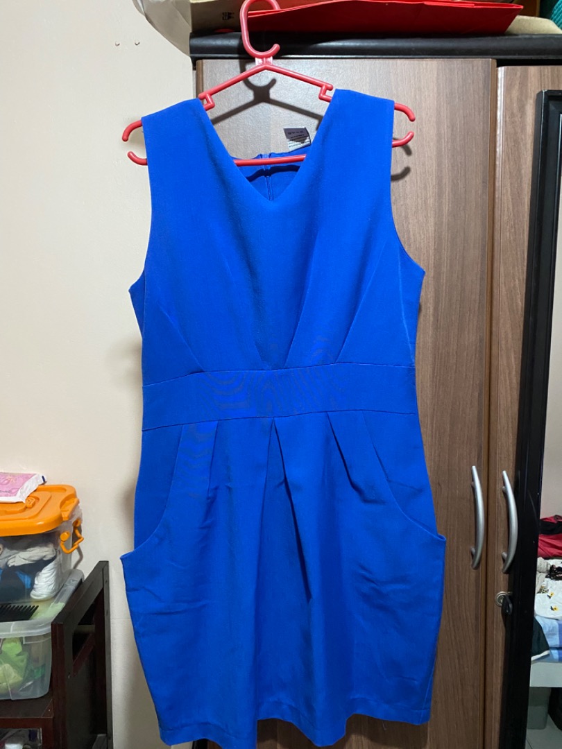 Blue Office Dress, Women's Fashion, Dresses & Sets, Dresses on Carousell
