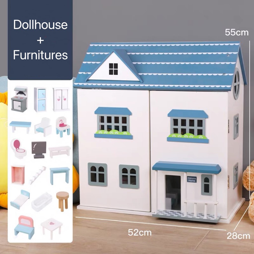 BNIB Nordic Gift Wooden Dollhouse Large Fairy Castle Villa Playhouse ...