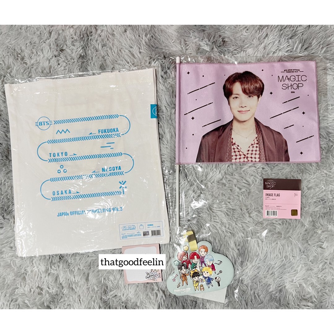 BTS Japan Fanmeeting Merch - Ecobag, Nametag, Image Flage (j-hope ...