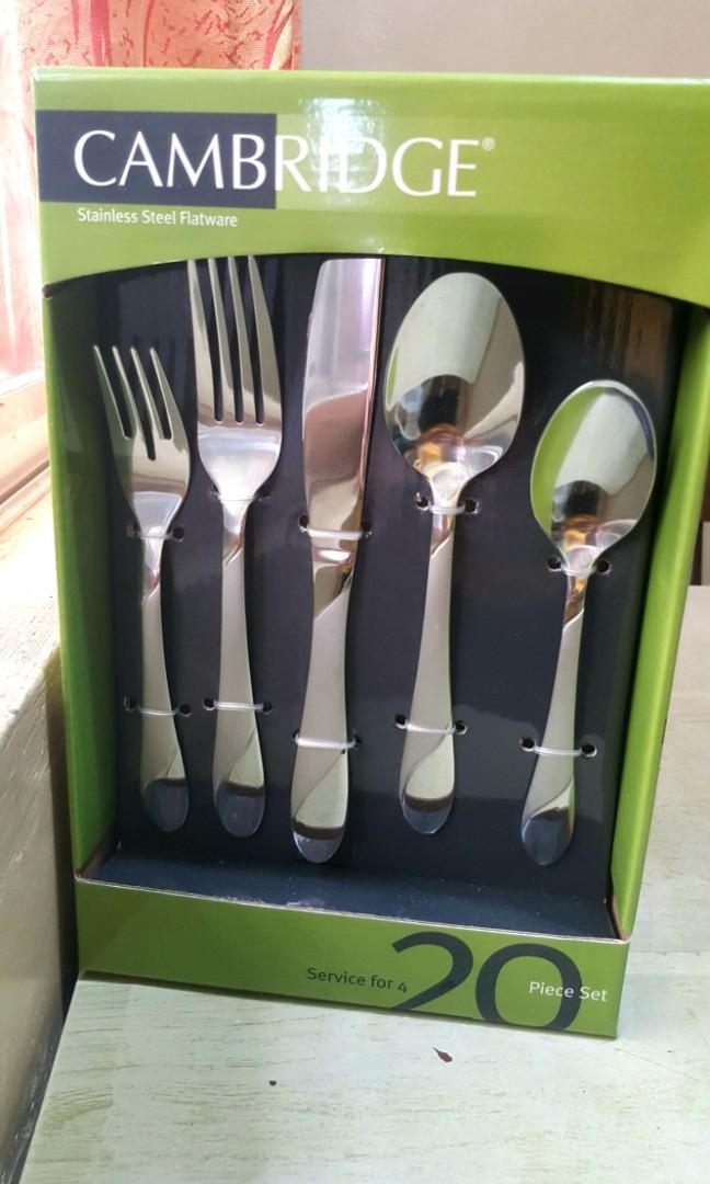 Cambridge swirl Sand 20pc Stainless Steel Flatware, Furniture & Home ...