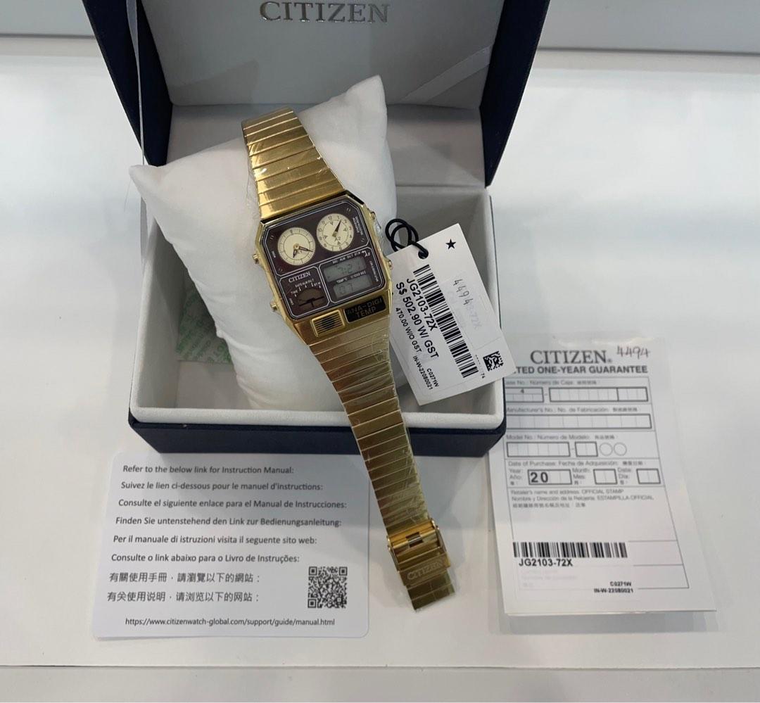 Citizen Gold Ana-Digi Temperature Quartz JG2103-72X S$502.90, Luxury, Watches on Carousell