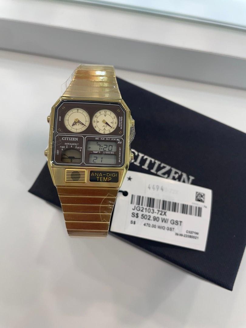 Citizen Gold Ana-Digi Temperature Quartz JG2103-72X S$502.90, Luxury, Watches on Carousell