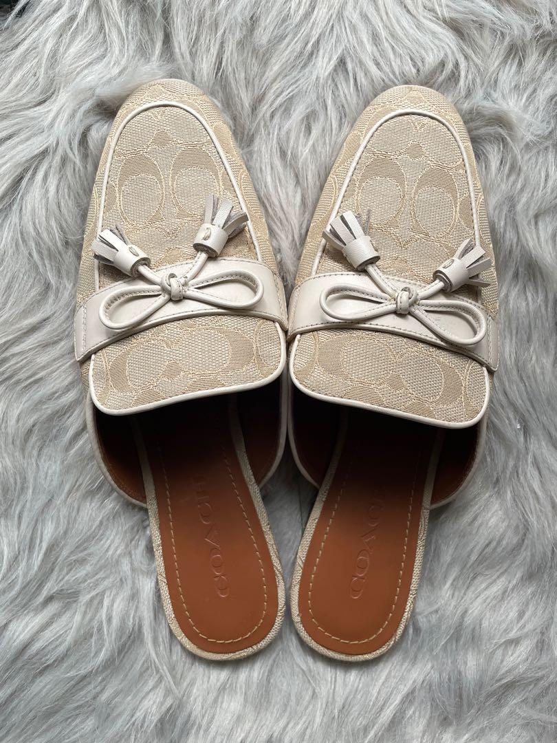 Coach Stassi Slides Signature Jacquard Light Khaki/chalk (with free ...