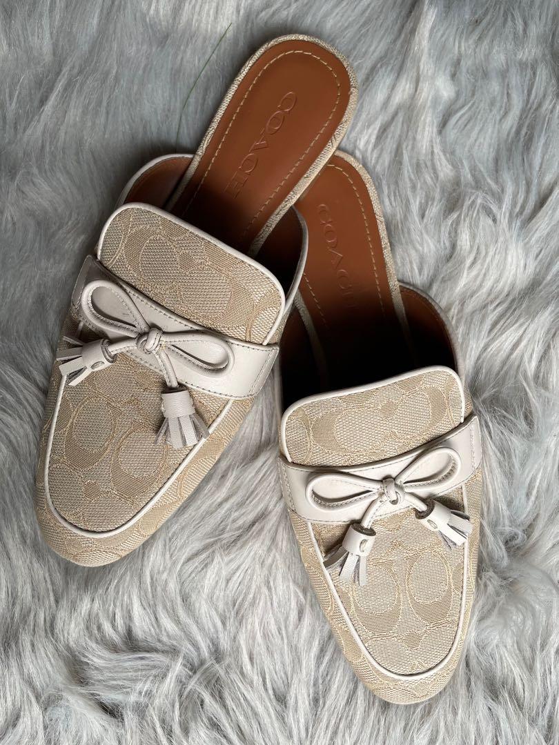 Coach Stassi Slides Signature Jacquard Light Khaki/chalk (with free ...