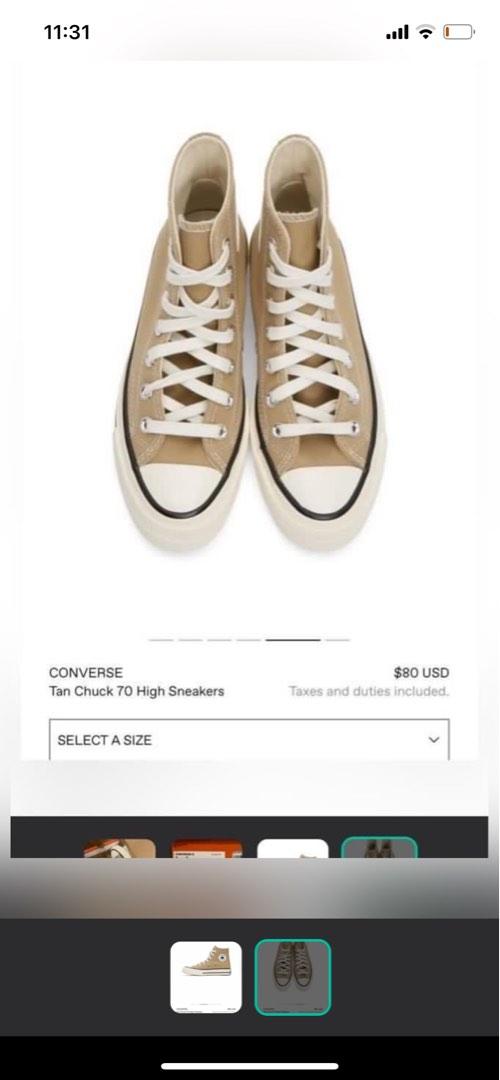 converse chuck 70 high cut tan, Women's Fashion, Footwear, Sneakers on ...
