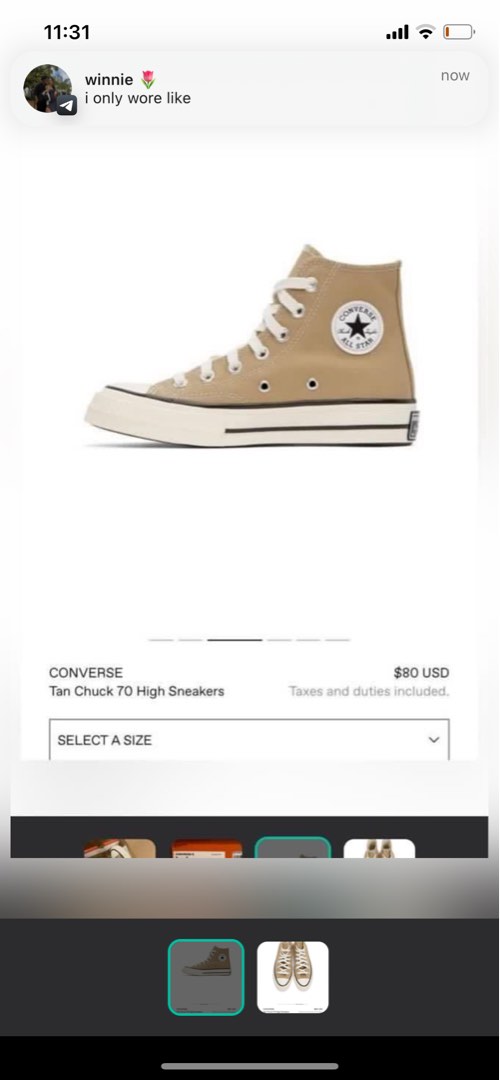 converse chuck 70 high cut tan, Women's Fashion, Footwear, Sneakers on ...