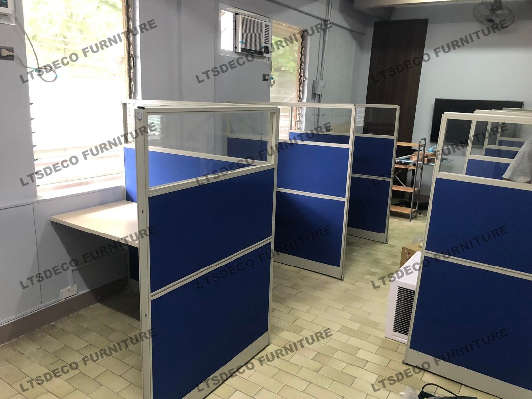 cubicle with glass full fabric workstation and furniture office ...