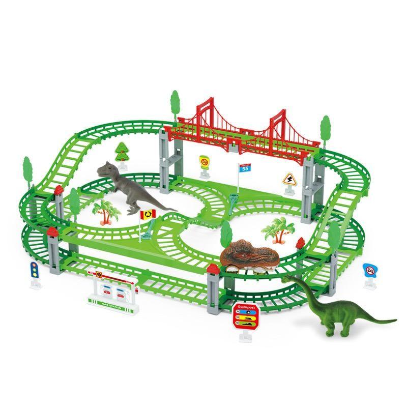 Dinosaur T-Rex Jurassic Park Race Track Dino Car Kids Toy, Hobbies ...