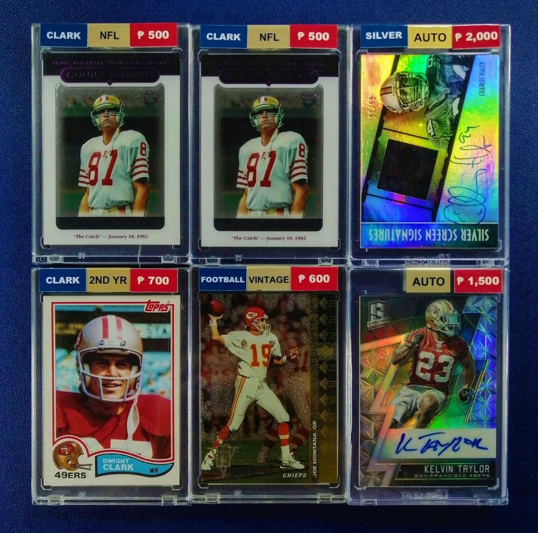 Dwight Clark, Joe Montana, Charles Haley, Kevin Taylor NFL Cards with ...