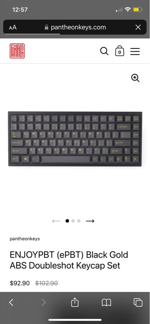 EnjoyPBT (EPBT) - Black Gold ABS Doubleshot Keycap Set, Computers ...