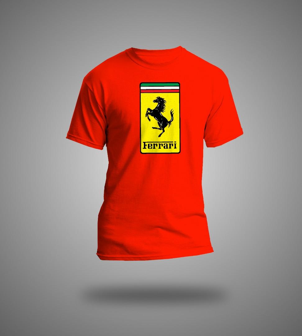 Ferrari Logo T Shirt, Men's Fashion, Tops & Sets, Tshirts & Polo Shirts ...