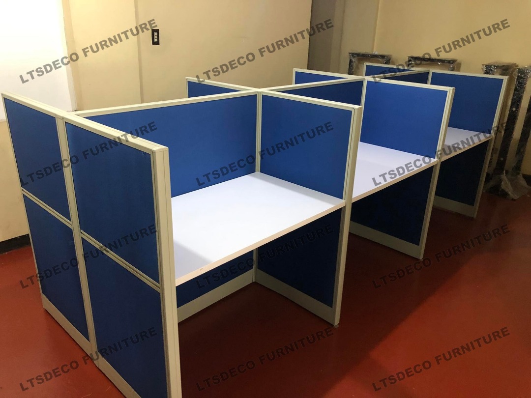 Fish bone Cubicles Workstation Office Partition / Bpo's Modular table ...
