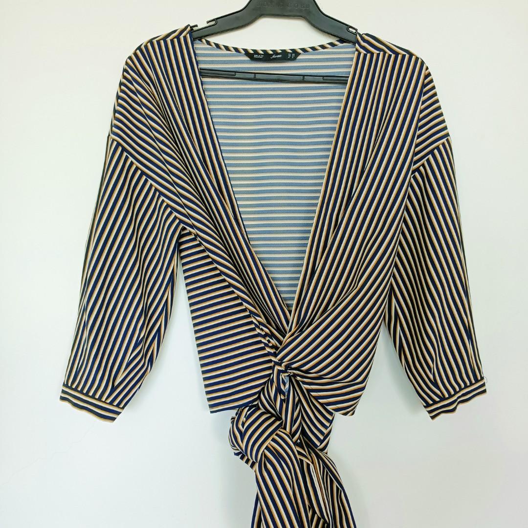 FORME Wrap Around Blouse, Women's Fashion, Tops, Blouses on Carousell