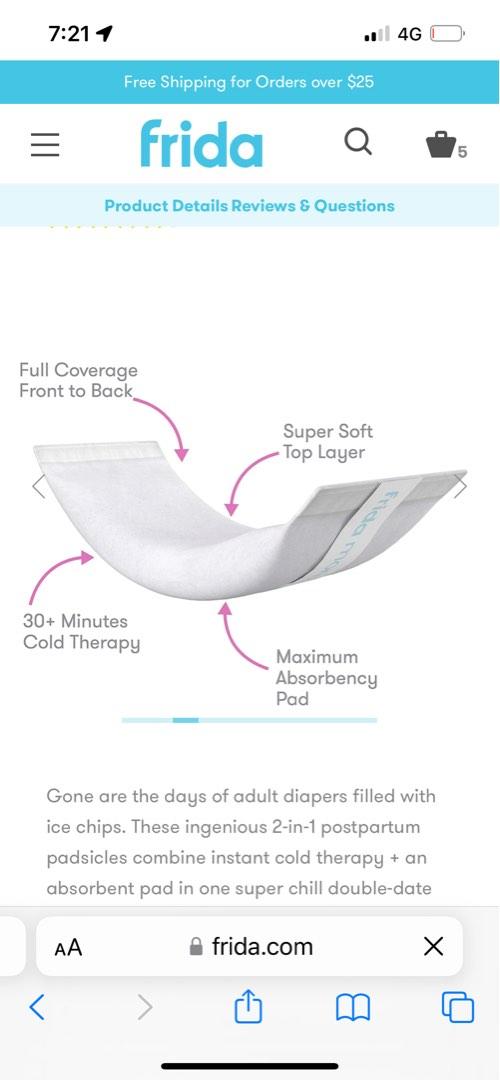 Frida Mom Perineal Instant Ice Pads, Babies & Kids, Maternity Care on ...