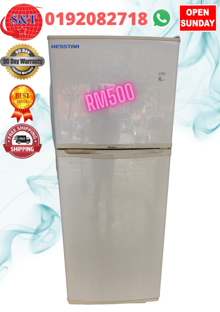 FRIDGE DOUBLE DOOR HESSTAR WHITE, TV & Home Appliances, Kitchen ...