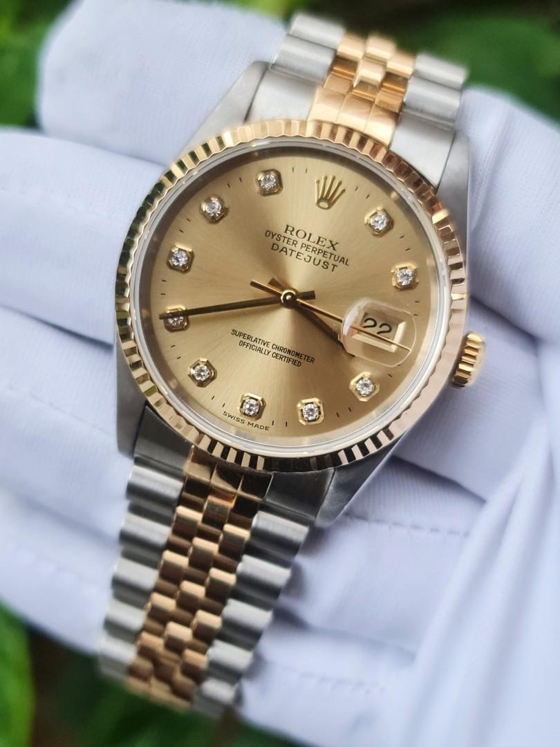 *Full Complete Set* Rolex Diamond Dial Datejust 36mm Ref. 16233, Luxury ...