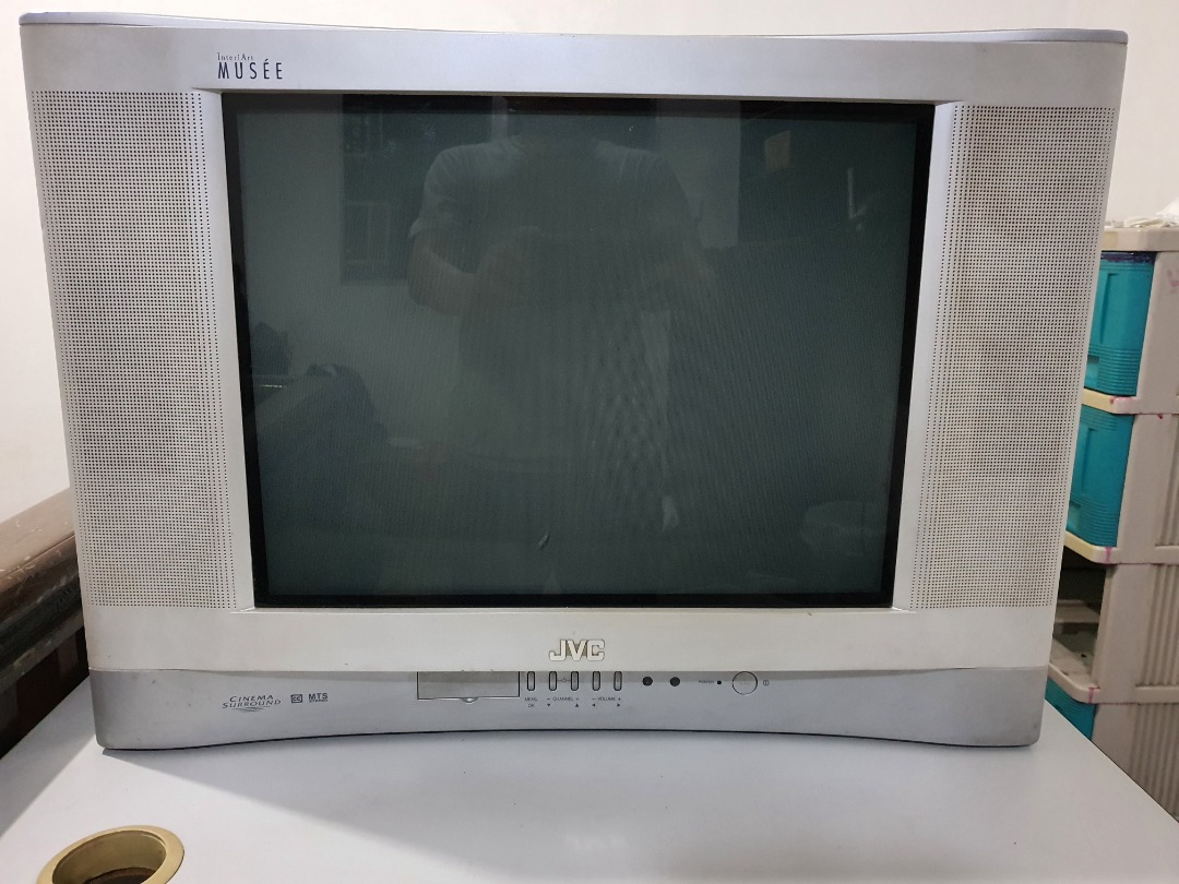 Garage Sale Series --- JVC TV - CRT (cathode-ray tube) - large TV with ...