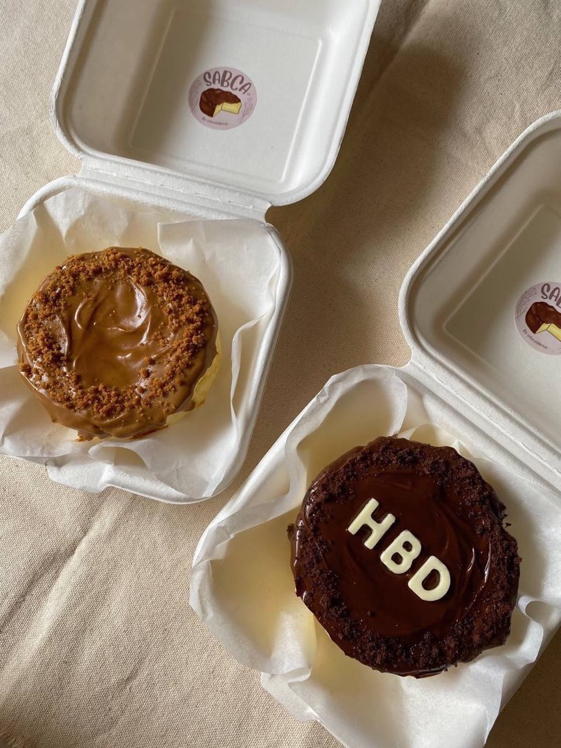 Halal bento burnt cheesecake, Food & Drinks, Homemade Bakes on Carousell