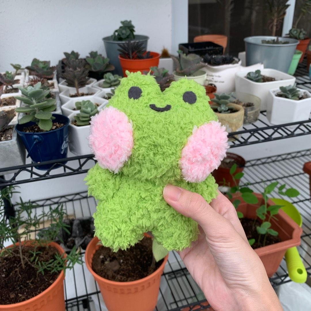Handmade Crochet Fluffy Frog, Hobbies & Toys, Stationery & Craft ...