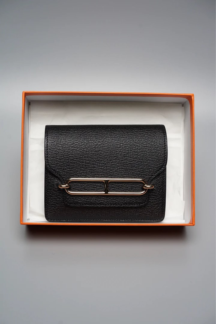 Hermes mini roulis slim wallet in black ghw, Luxury, Bags & Wallets on ...