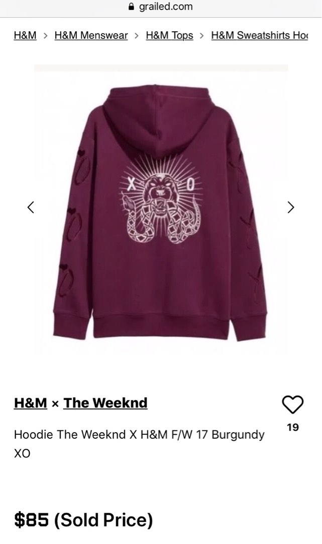 H&M x The Weeknd XO hoodie, Men's Fashion, Coats, Jackets and Outerwear ...