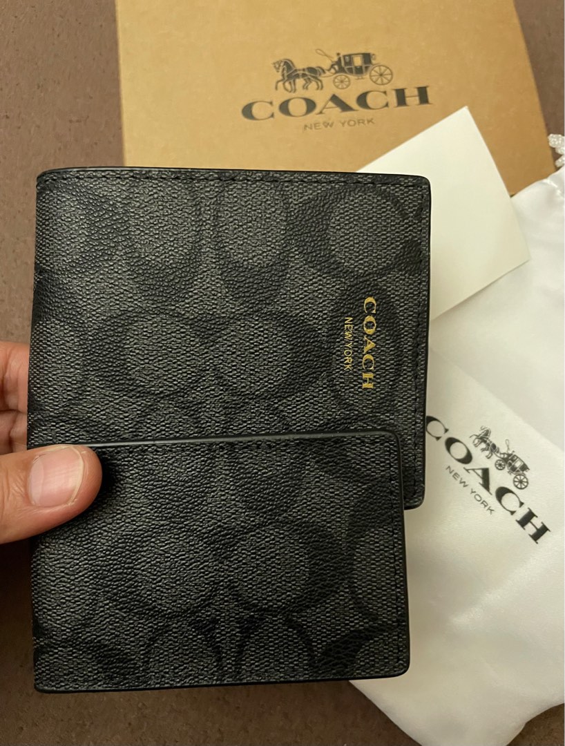 Coach men wallet with cardholder, Men's Fashion, Watches & Accessories ...