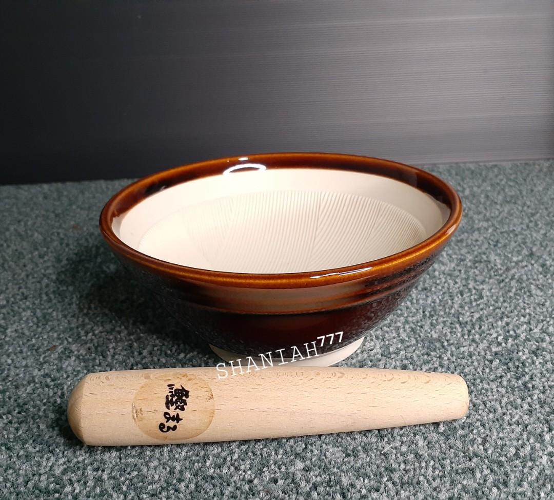 Japanese Mortar and Pestle SURIBACHI & SURIKOGI Set, Furniture & Home Living, Kitchenware ...