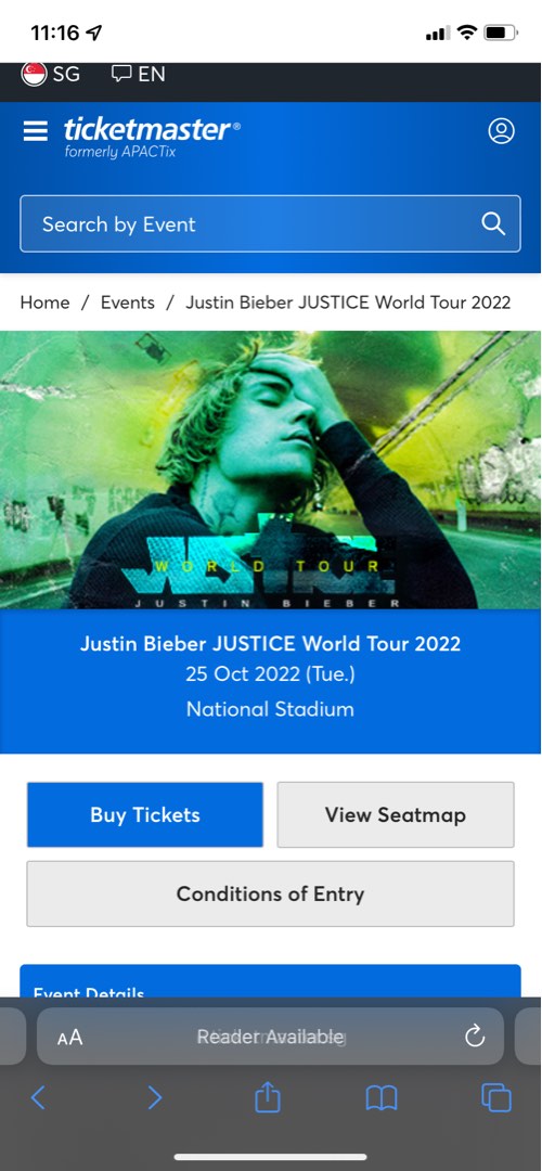 Justin Bieber Justice Tour Tickets 2022, Tickets & Vouchers, Event ...
