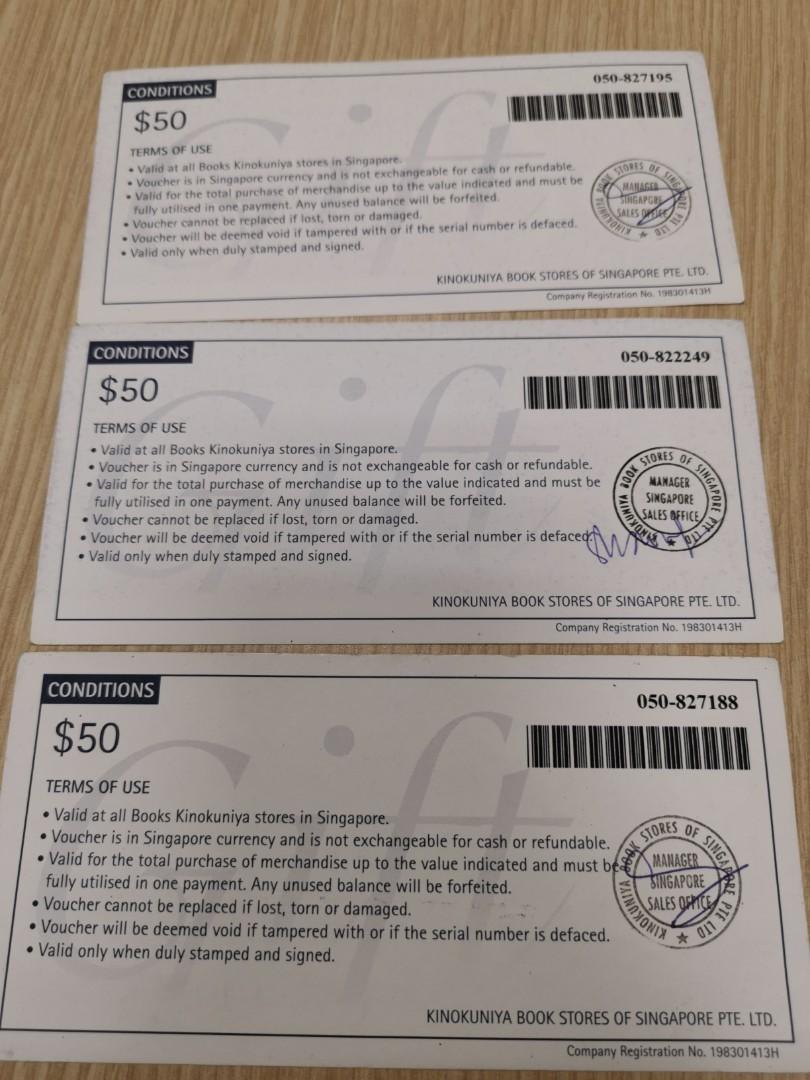 Kinokuniya voucher, Tickets & Vouchers, Vouchers on Carousell