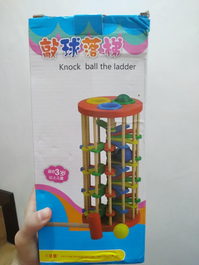Knock the ball ladder wooden toy, Hobbies & Toys, Toys & Games on Carousell
