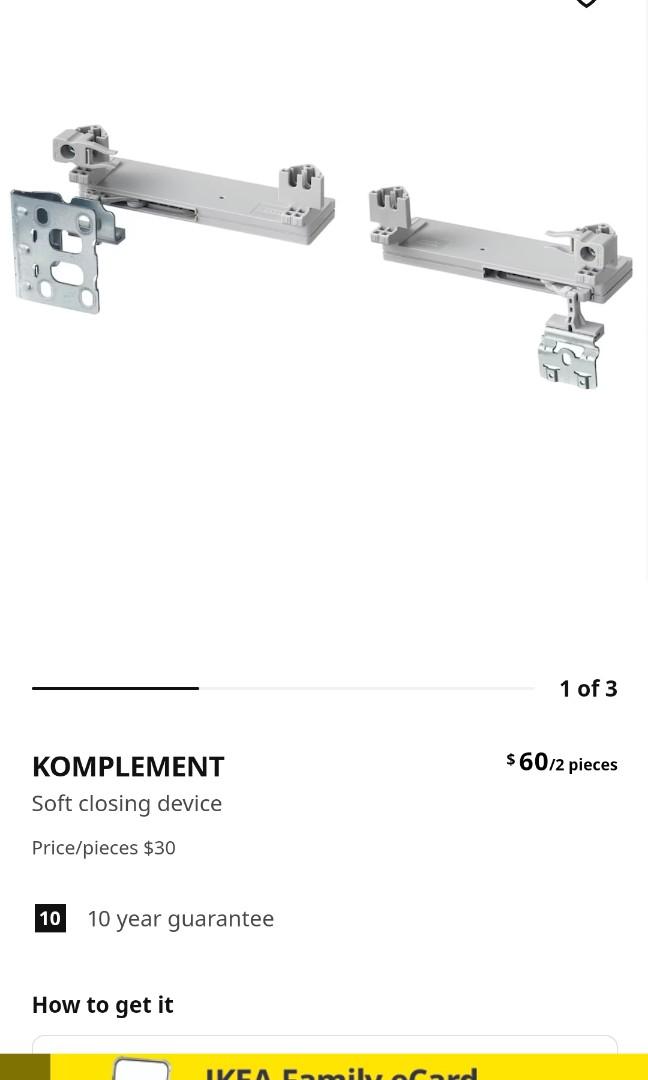 KOMPLEMENT Soft Closing Device [IKEA], Furniture & Home Living, Furniture, Other Home Furniture ...