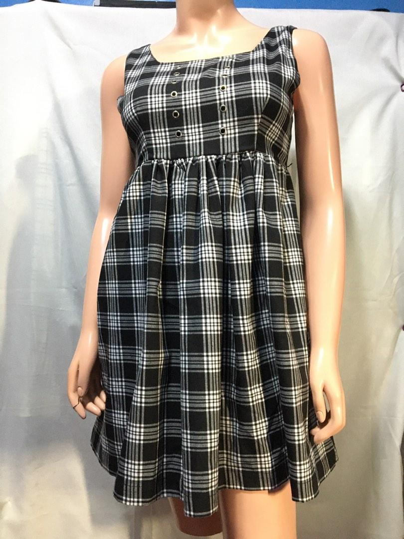 Korean plaid pattern dress, Women's Fashion, Dresses & Sets, Dresses on ...