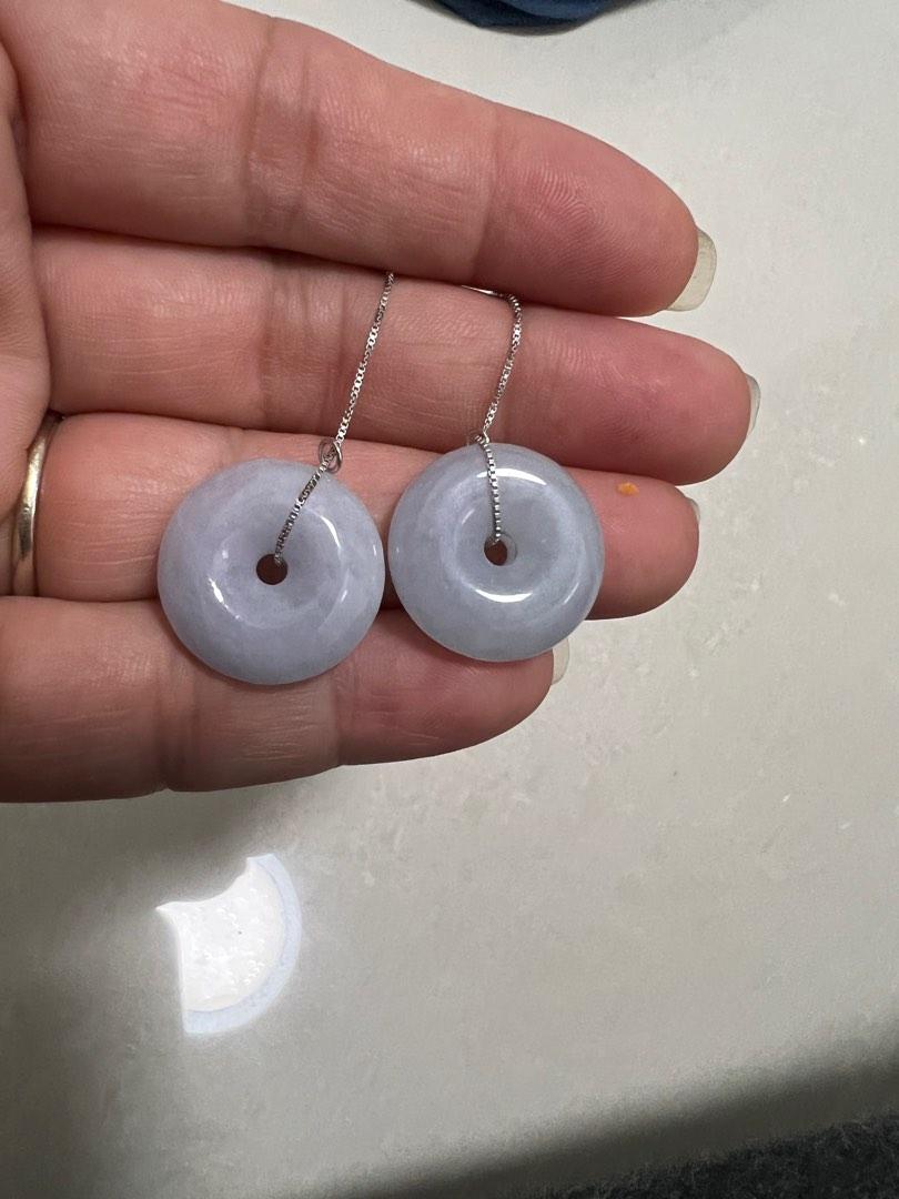 Lavender Jadeite pingan Kou 平安扣 earring, Women's Fashion, Jewelry ...