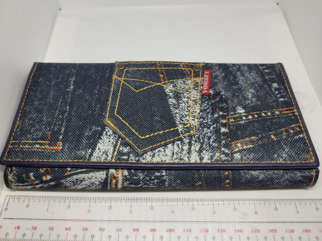 LISBOA denim design long wallet, Women's Fashion, Bags & Wallets ...