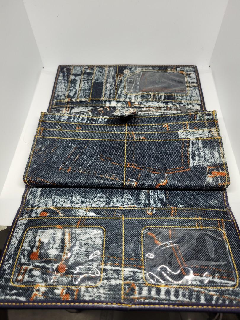 LISBOA denim design long wallet, Women's Fashion, Bags & Wallets ...