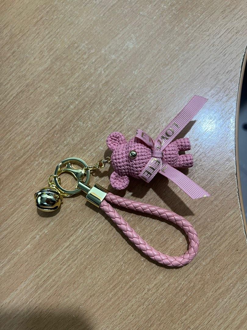 Lovely pink teddy bear keychain, Women's Fashion, Watches & Accessories ...