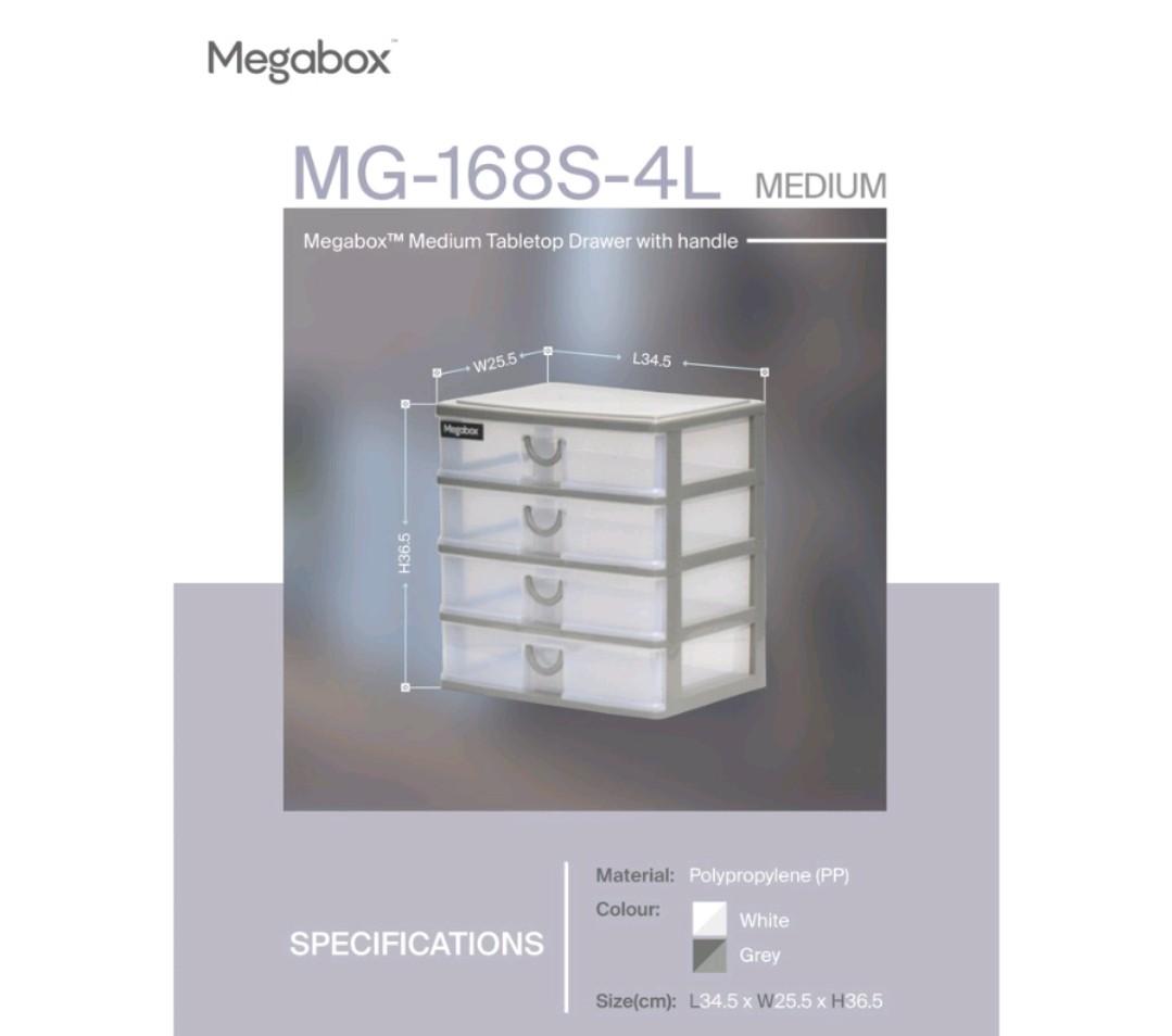 Megabox MG 168S 4 Layer Wide Table Top Drawer Organizer, Furniture ...